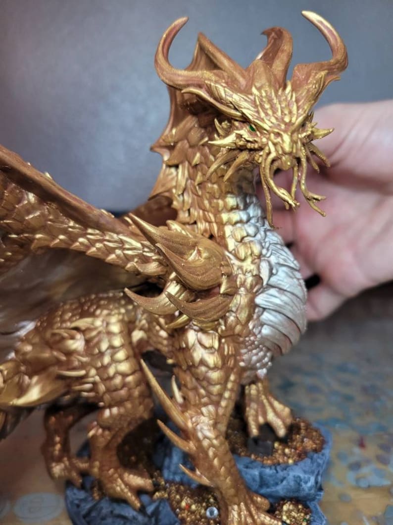 Ancient Gold Dragon Miniature by Lord of the Print 3D Printed | Etsy