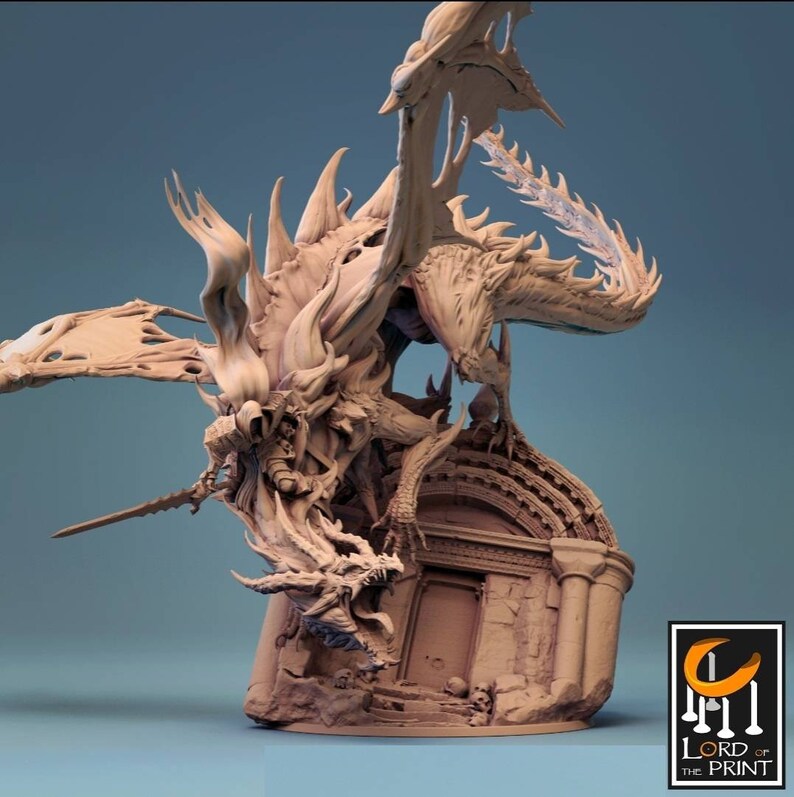 Cursed Dragon 3D Printed RPG Miniature by Lord of the Print - Etsy