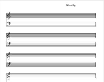 Printable Treble Clef Music Paper, PDF File - Etsy