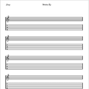 Printable Guitar Music Paper PDF File - Etsy