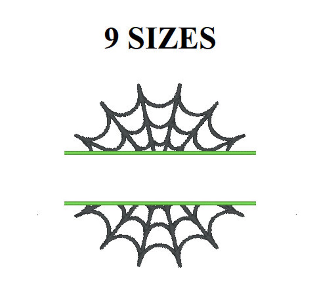 Halloween Split Spider Web Embroidery Design - 9 Sizes - Spider Web Halloween Machine Embroidery ...