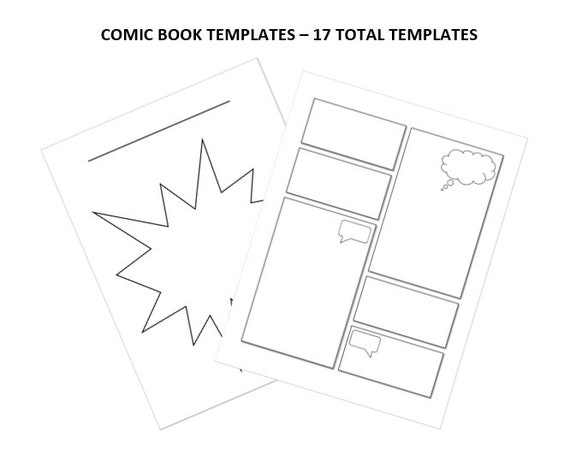 Printable Comic Book Templates Pdf Files 17 Unique Etsy