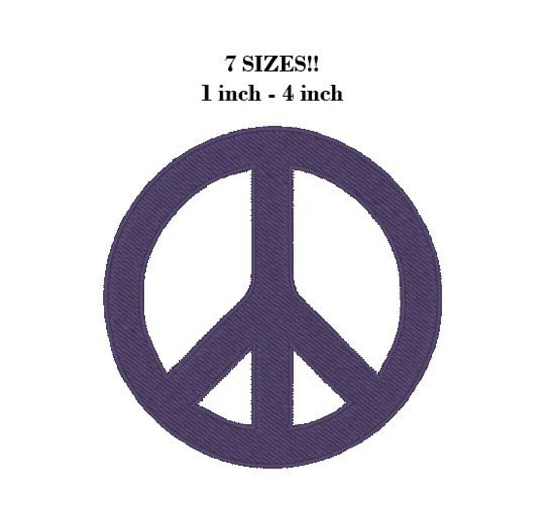 Peace Sign Machine Embroidery Design: Multiple Sizes (instant Download ...