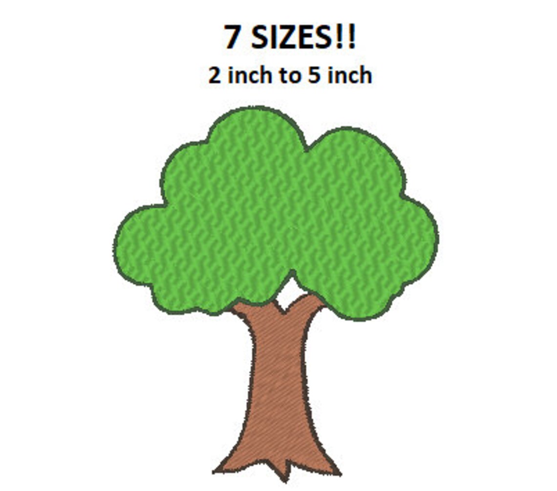 Tree Machine Embroidery Design 7 Sizes Mini Tree - Etsy