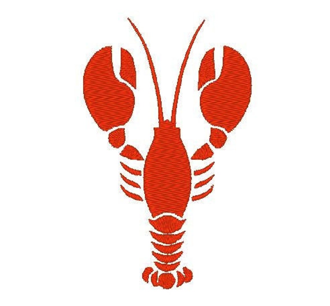 Lobster Silhouette Machine Embroidery Design - 5 Sizes (instant ...