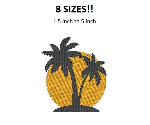 Palm Trees Machine Embroidery Design 8 Sizes Palm Trees at - Etsy