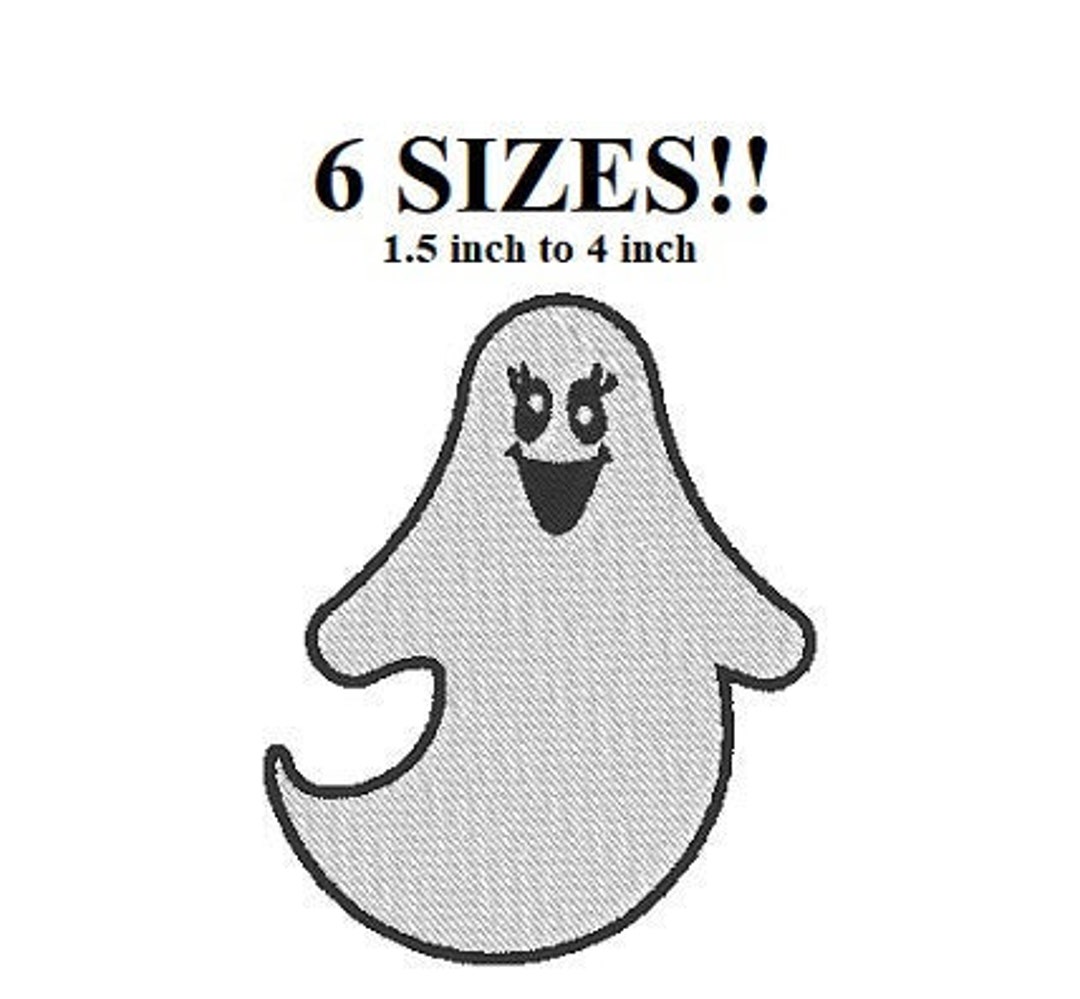 Halloween Ghost Machine Embroidery Design - 6 Sizes - Cute Ghost ...