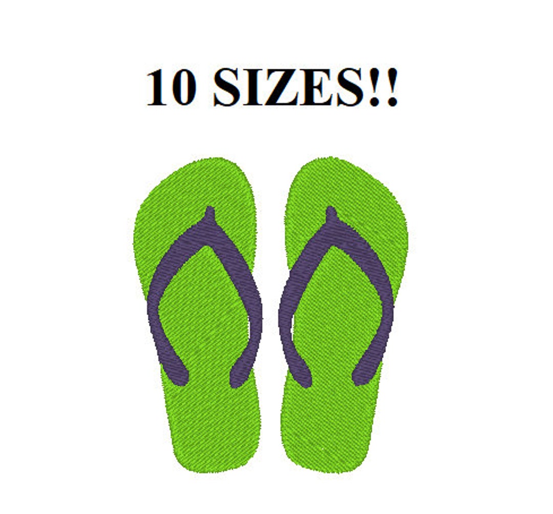 Flip Flops Machine Embroidery Design: Mini Sandals (10 Sizes) (digital ...
