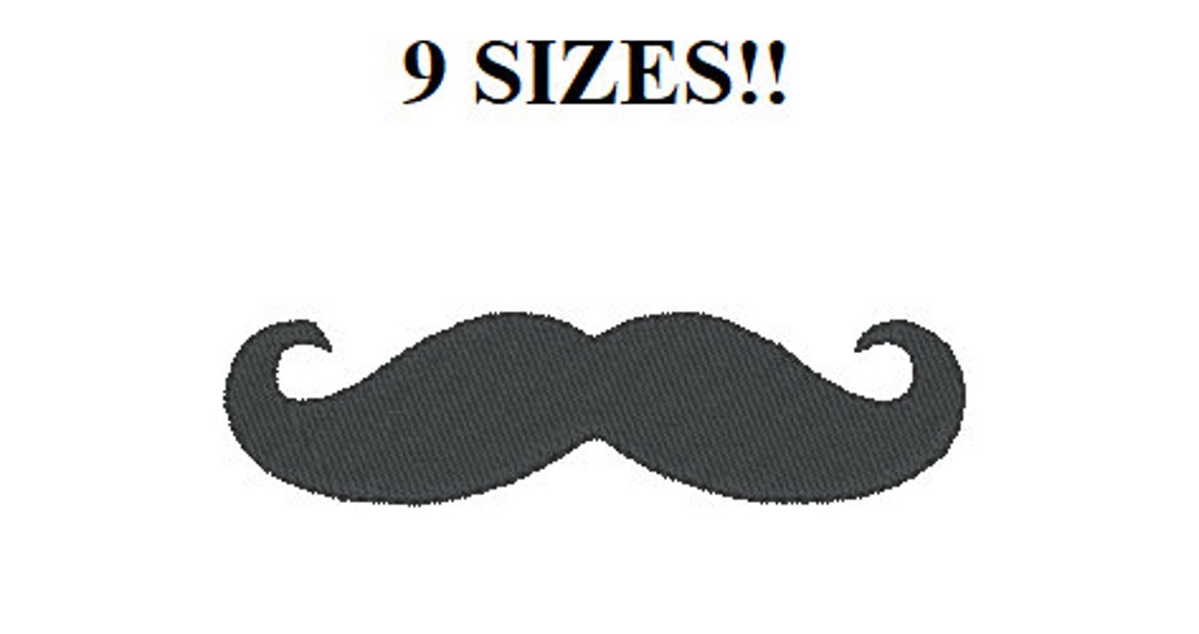 Mustache Silhouette Machine Embroidery Design - 9 Sizes (instant ...
