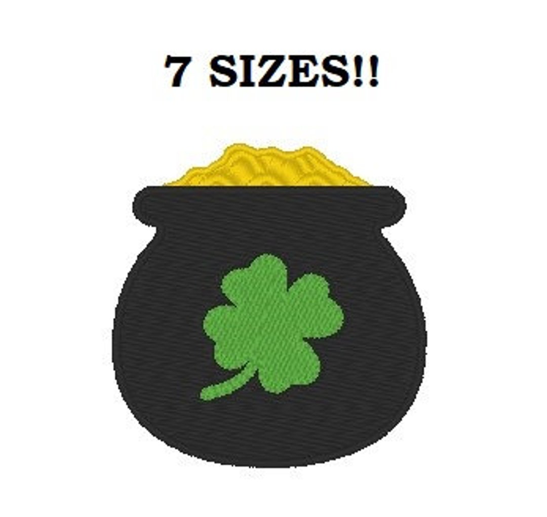 Pot of Gold Machine Embroidery Design - 7 Sizes - St. Patrick's Day ...