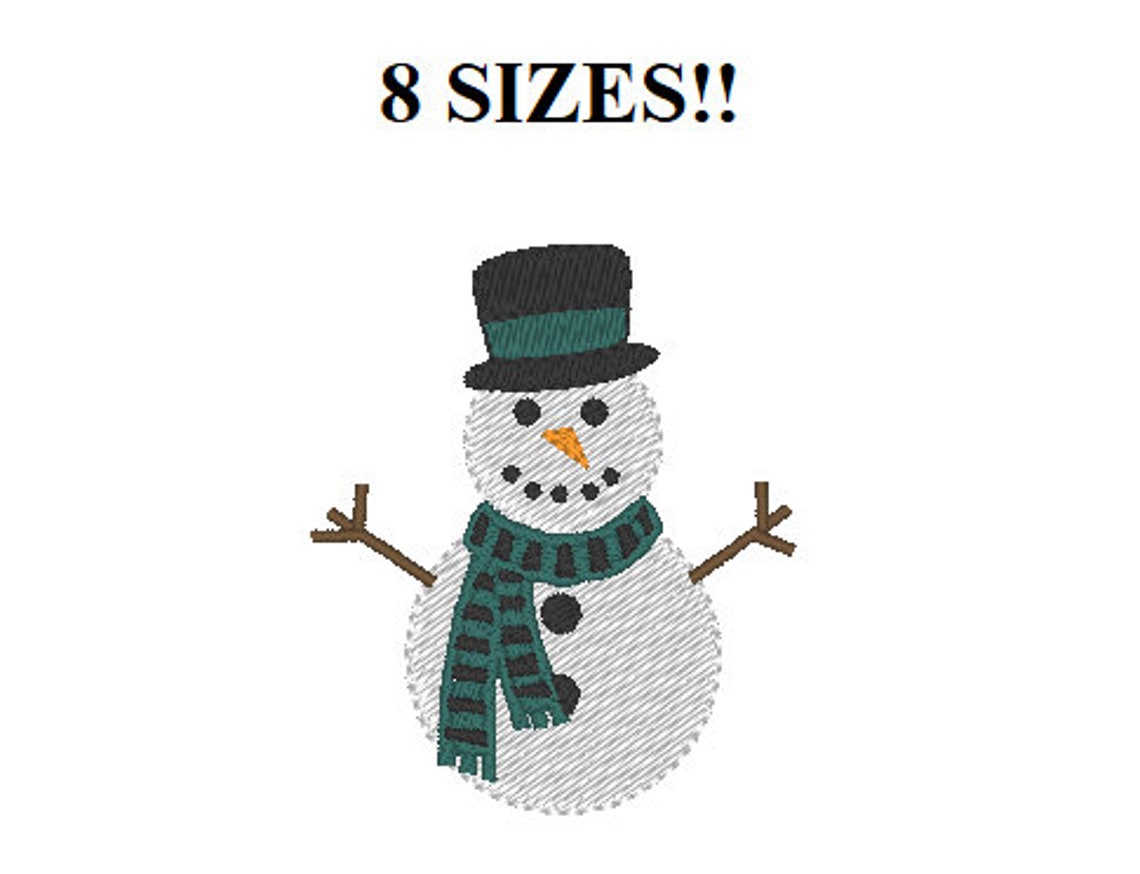 Snowman Machine Embroidery Design: 8 Sizes (instant Download) - Etsy