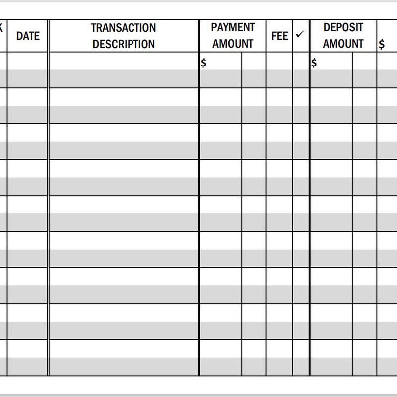 Checkbook Register Large - Etsy
