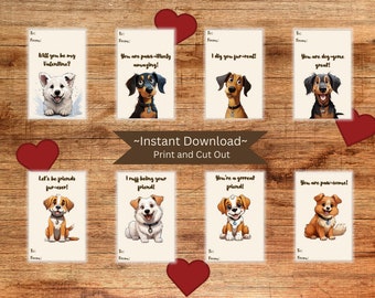 Printable Dog Valentines Day Cards - Etsy