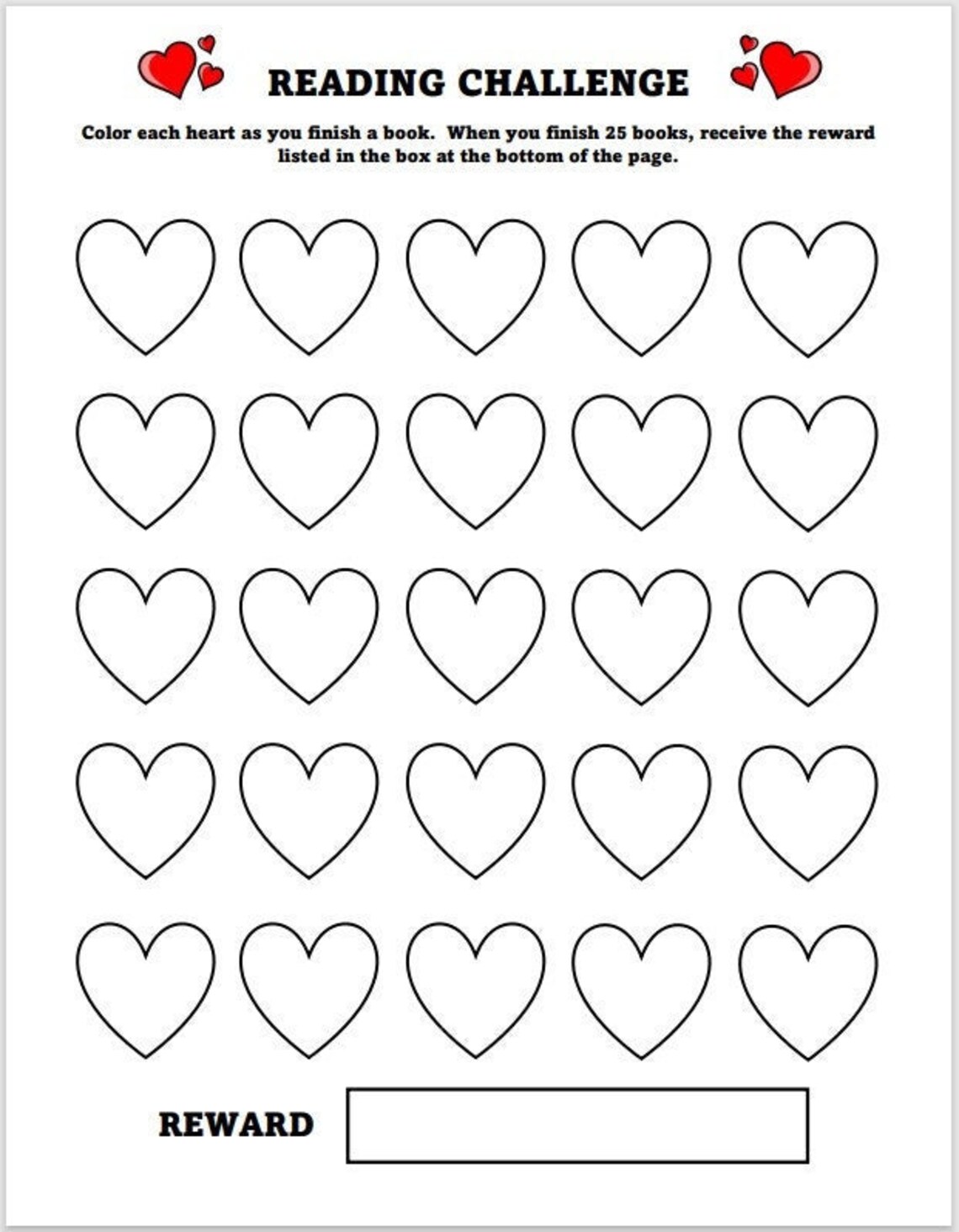 Printable Reading Chart Home School Chart for Reading - Etsy