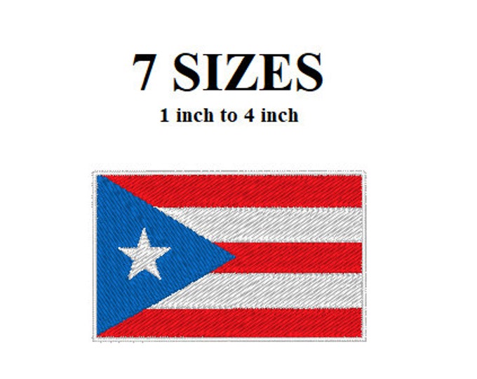 Puerto Rican Flag Machine Embroidery Design 7 Sizes Mini Puerto Rican ...