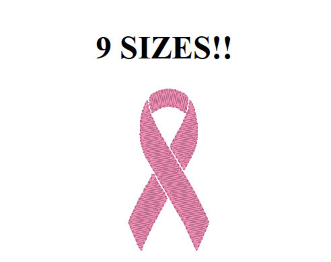 Pink Ribbon Embroidery Design: Breast Cancer Awareness (9 Sizes ...