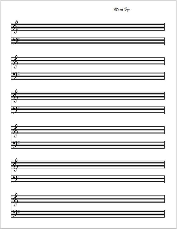 Printable Music Paper PDF File | Etsy