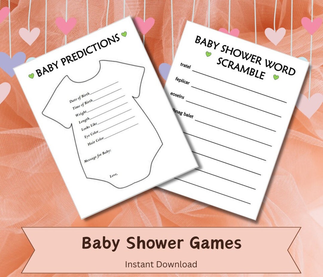 Printable Baby Shower Games - Baby Shower Printables - 4 in All - Etsy