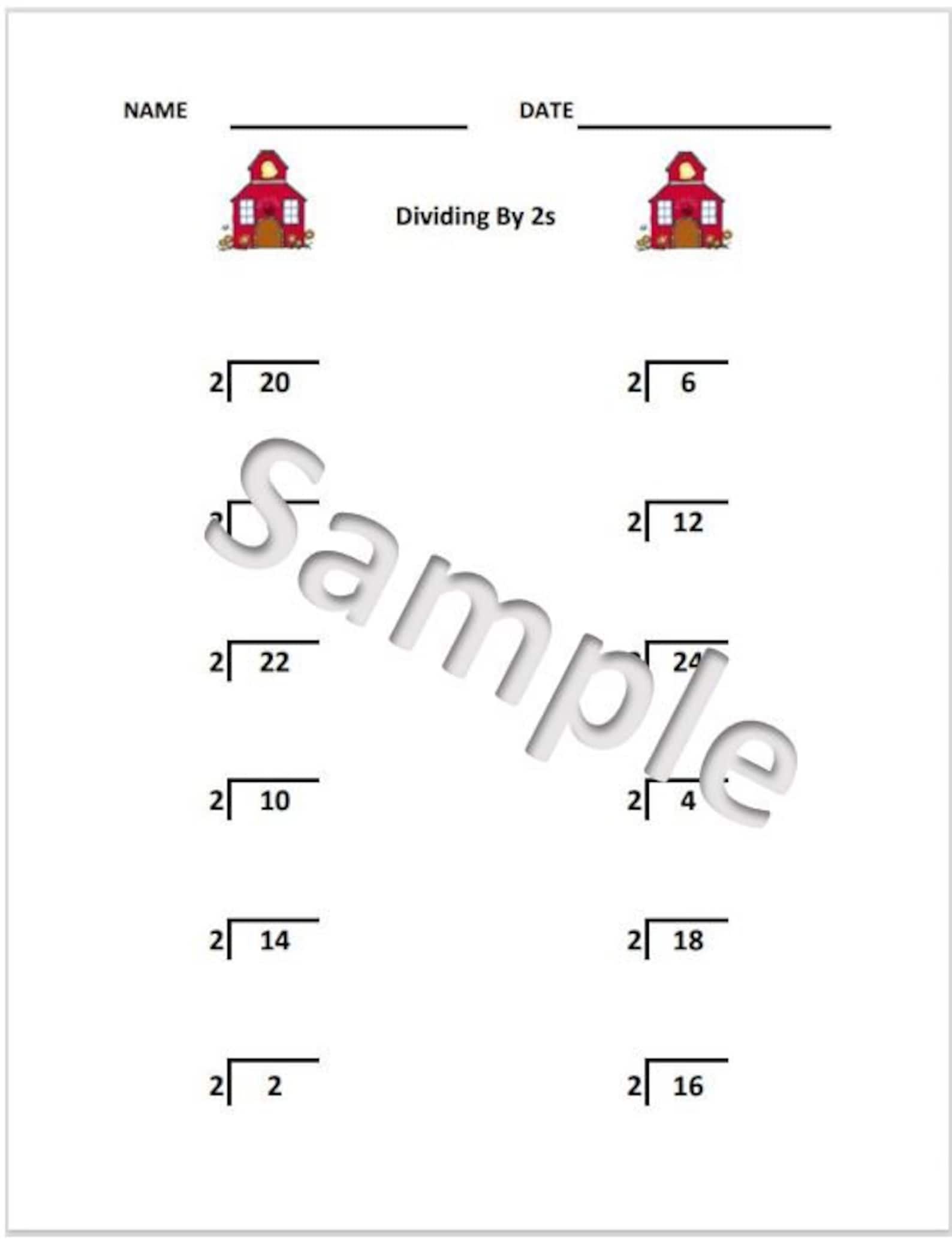 Printable Division Worksheets Homeschool Division Practice | Etsy