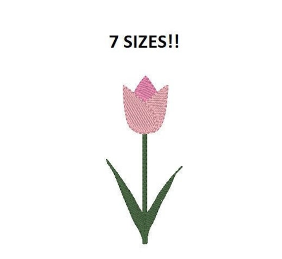 Tulip Machine Embroidery Design 7 Sizes Mini Tulip Flower | Etsy