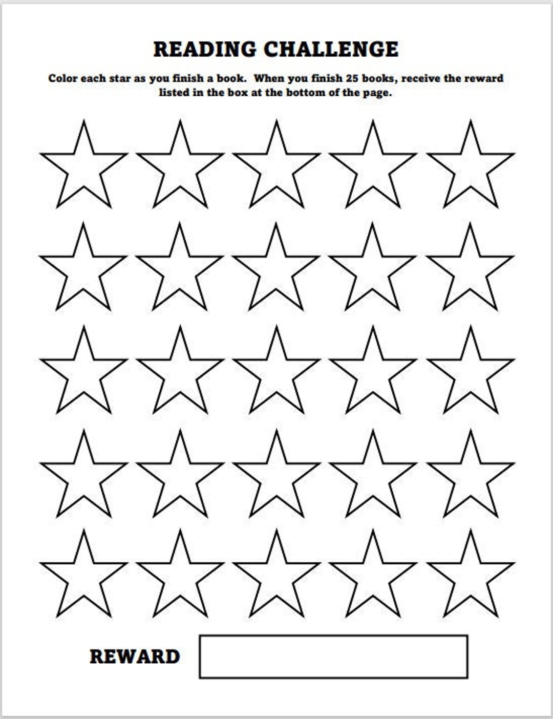 Printable Reading Chart - Home School Chart for Reading Challenge ...