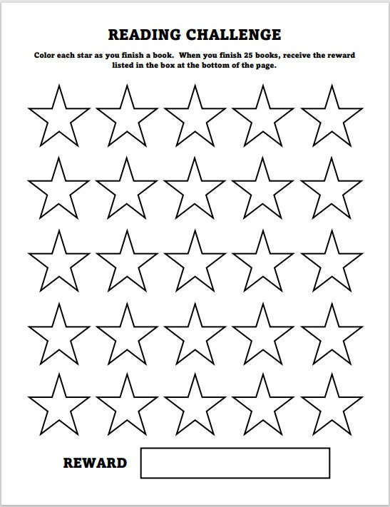 Printable Reading Chart - Home School Chart for Reading Challenge ...