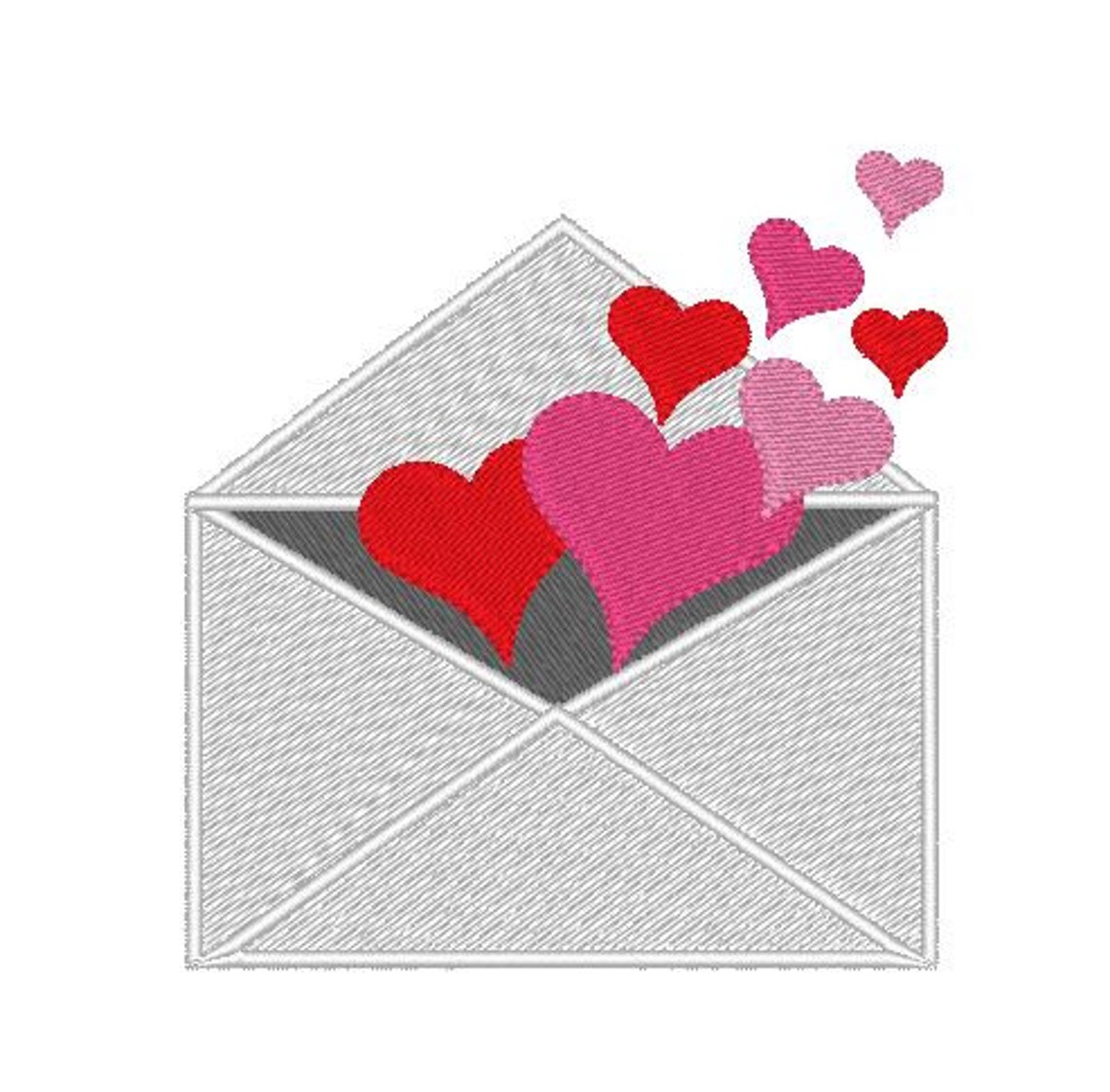 Valentine Envelope With Hearts Embroidery Design 6 Sizes - Etsy