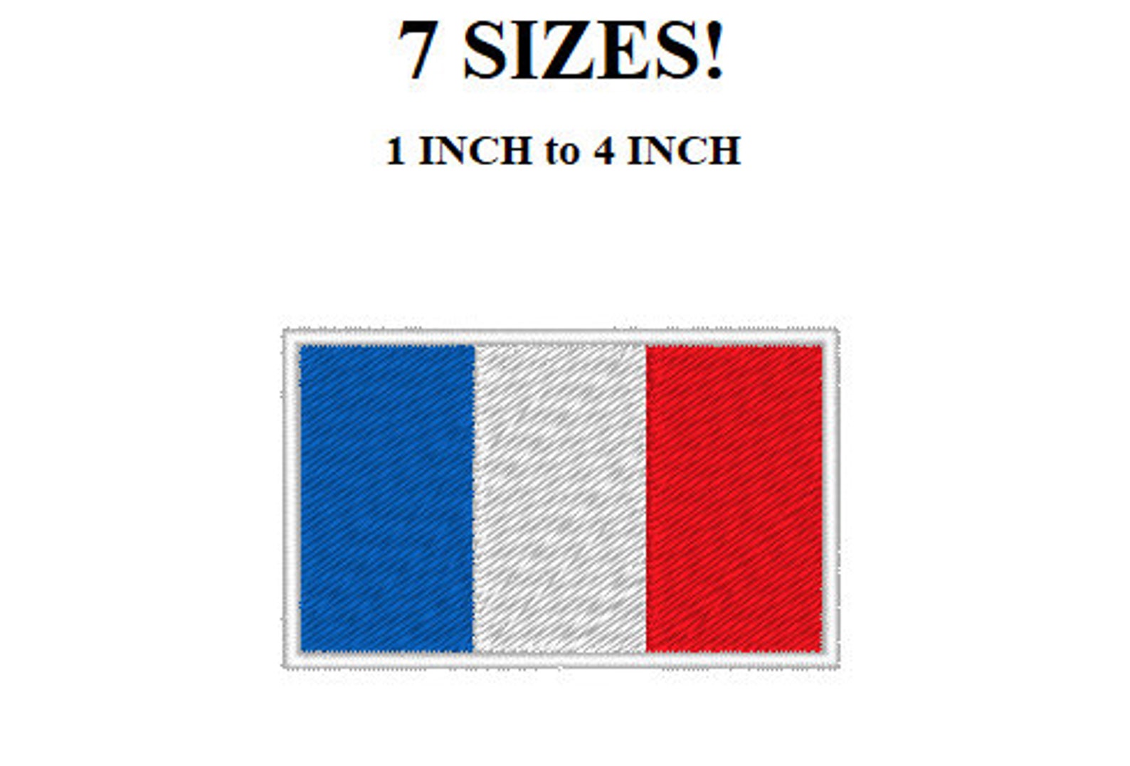 French Flag Machine Embroidery Design 7 Sizes Flag of - Etsy