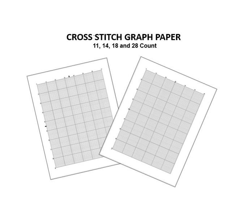 Printable Cross Stitch Graph Paper - 11, 14, 18 and 28 Count Included ...