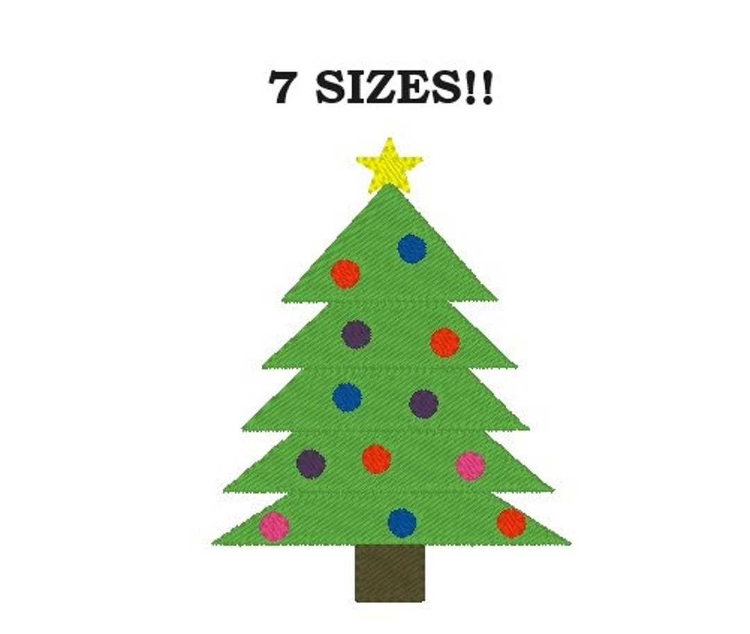 Christmas Tree Machine Embroidery Design: 7 Sizes (instant Download) - Etsy