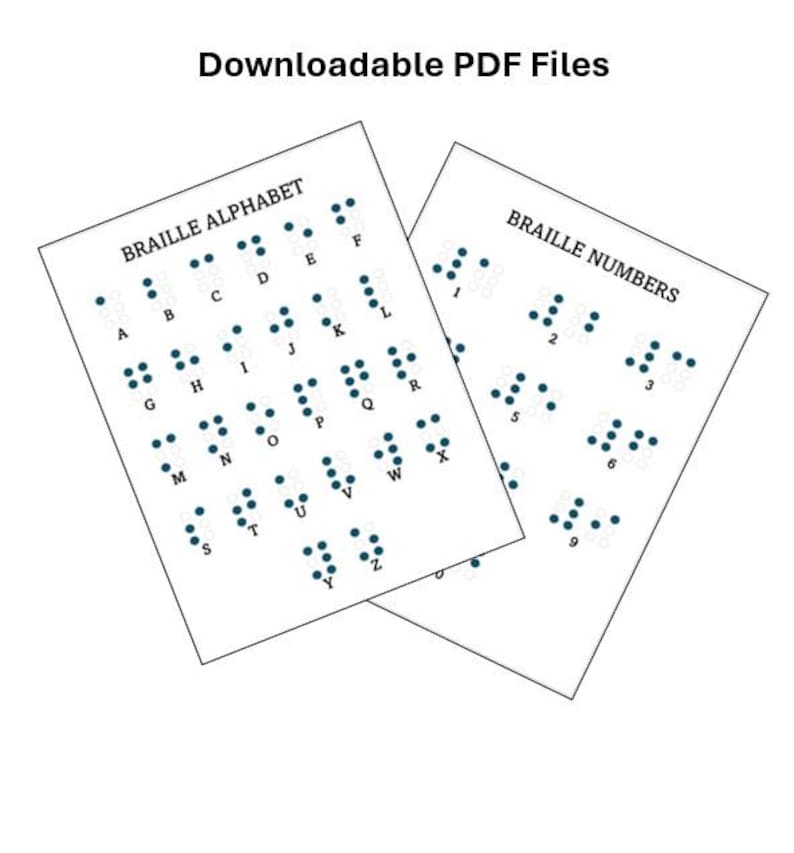 Braille Alphabet and Number Charts: Homeschool Printable (PDF File) - Etsy