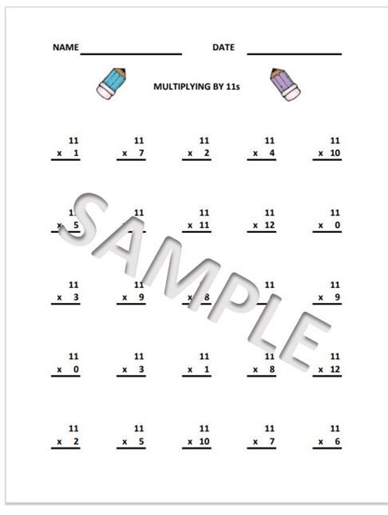 Printable Multiplication Worksheets Homeschool - Etsy