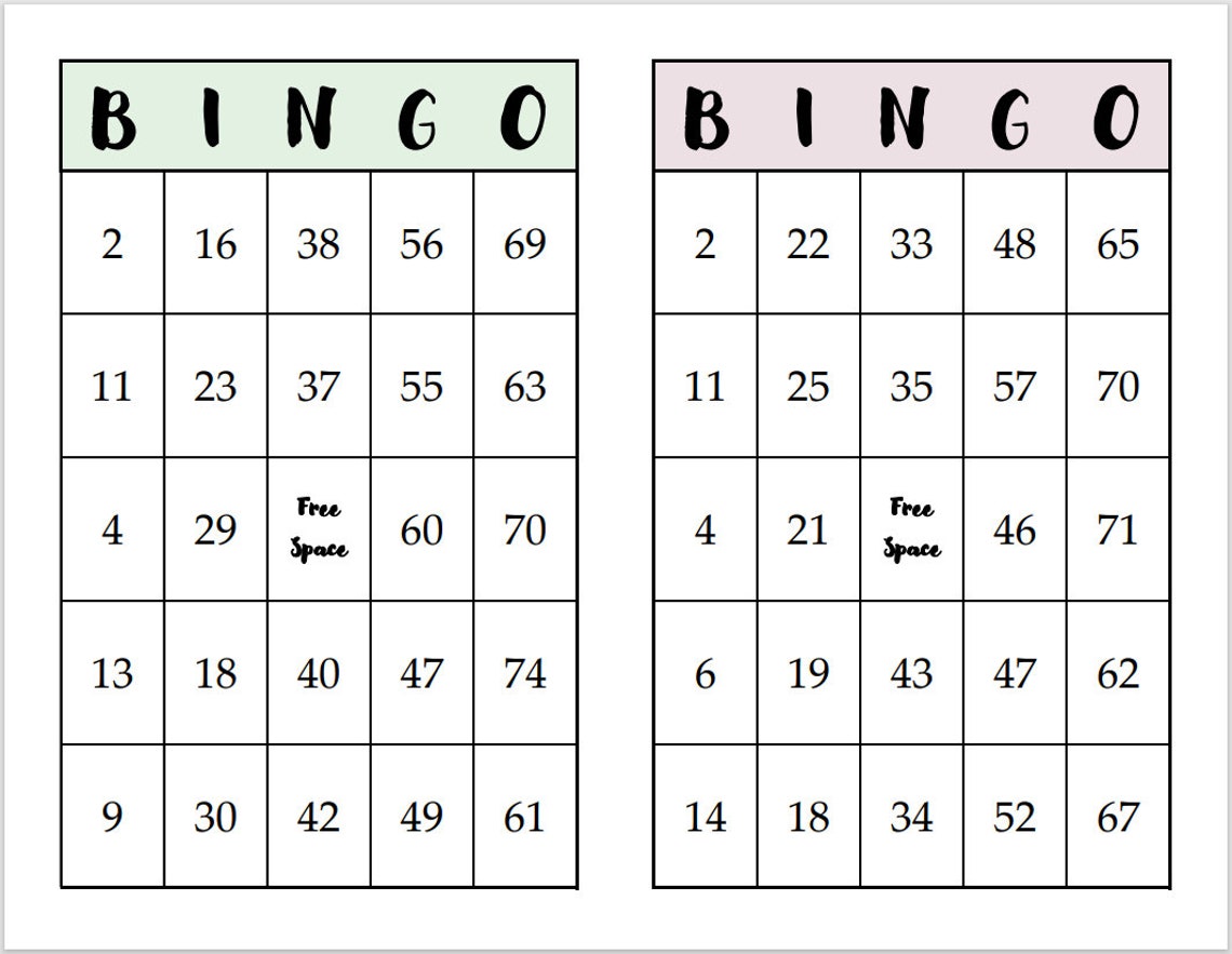 Printable BINGO Cards PDF File 40 Cards 20 Sheets Prints | Etsy
