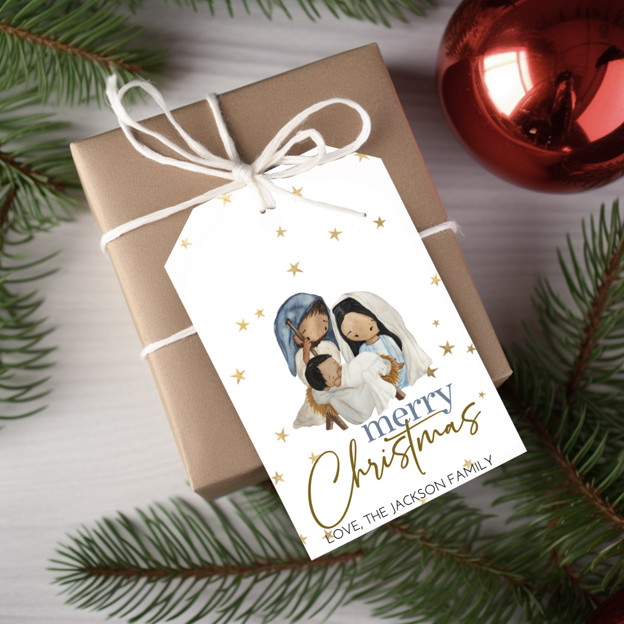 EDITABLE Nativity Christmas Tag. Easy to Edit With Text, Fast to Print ...