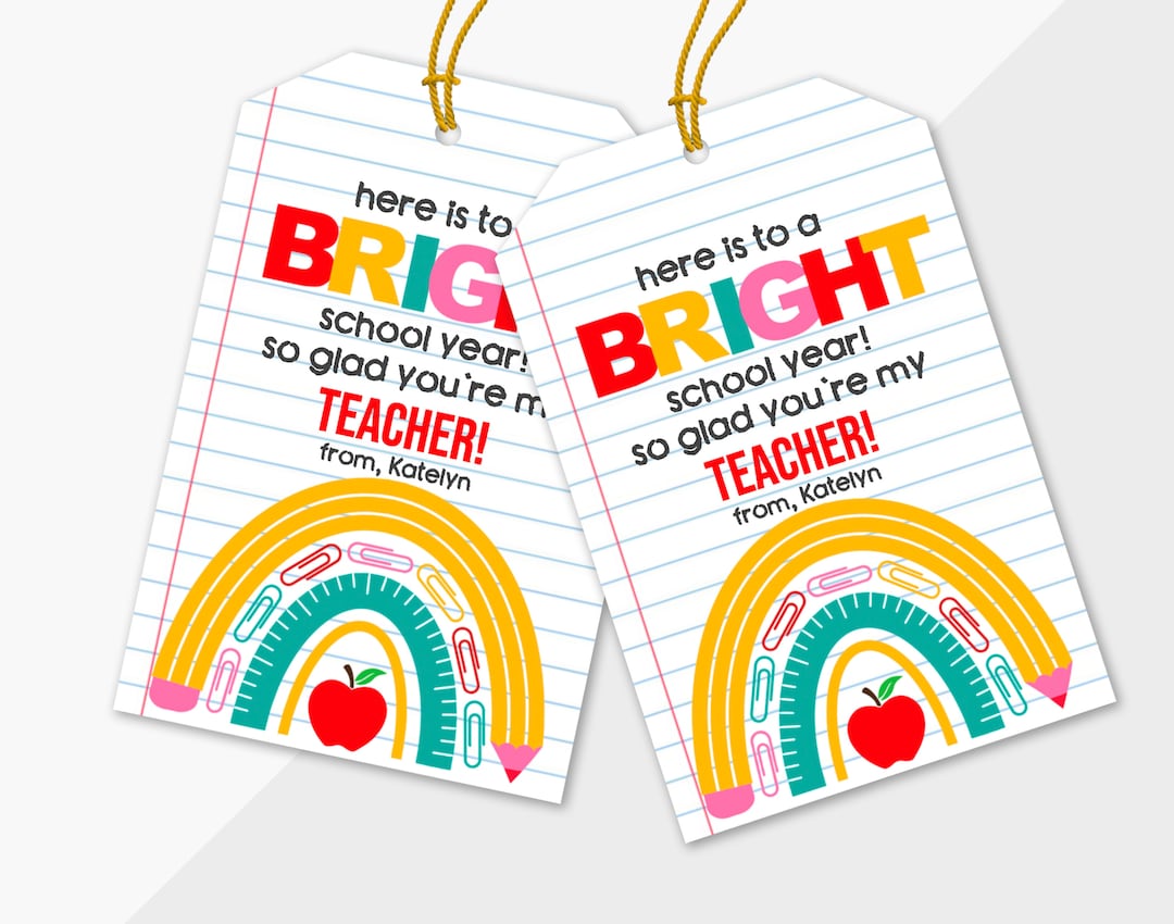Editable Teacher Thank You Tag, School Tag, Teacher Appreciation Tag ...