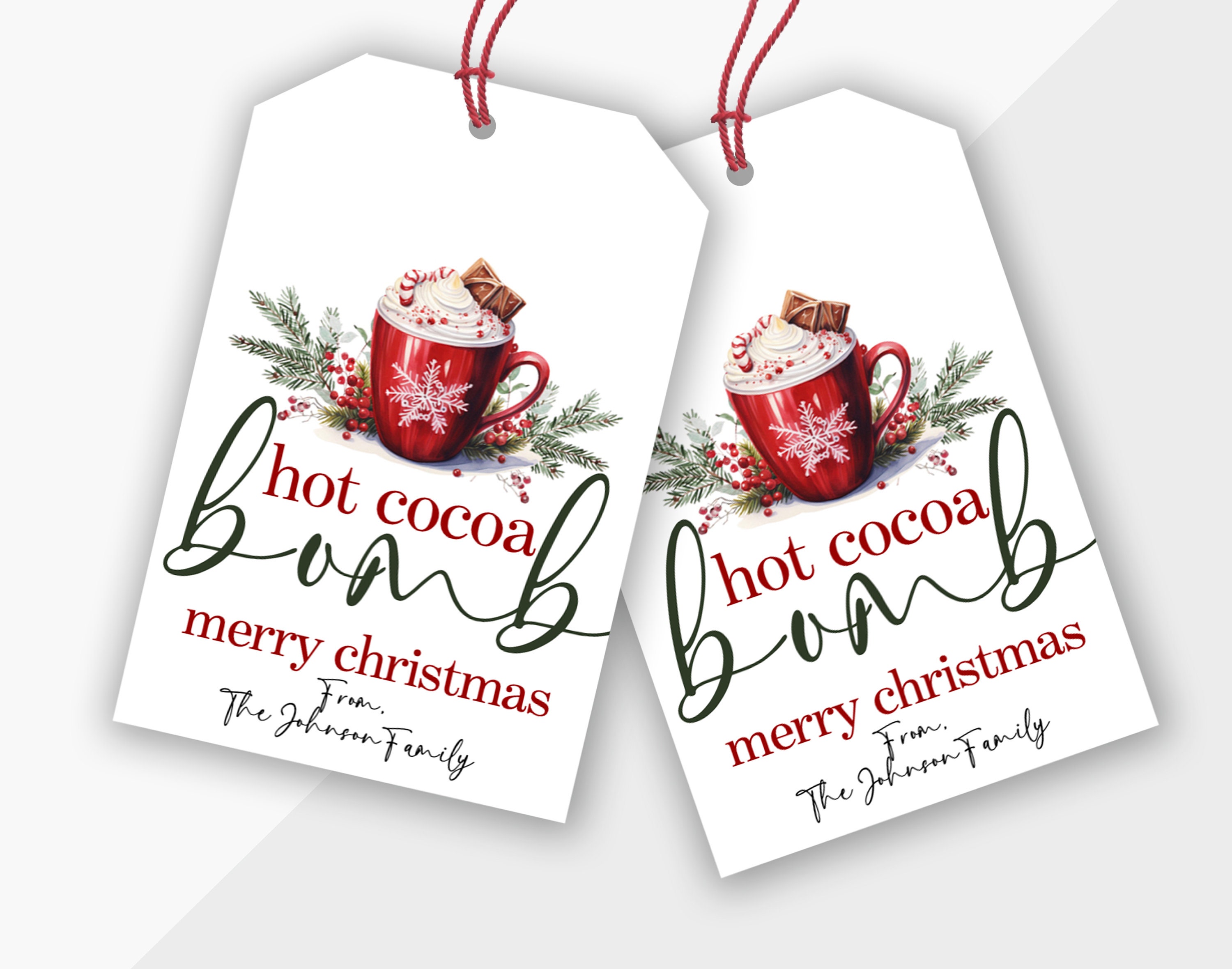 EDITABLE Hot Cocoa Bomb Tag CUSTOM Wording Cute Hot Chocolate - Etsy