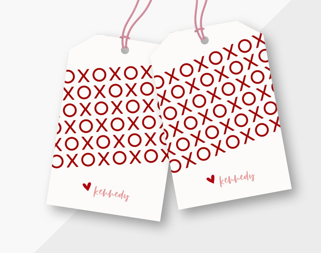 EDITABLE Happy Valentines Day Xoxo Pink Red Tags, Cute Treat Tag ...
