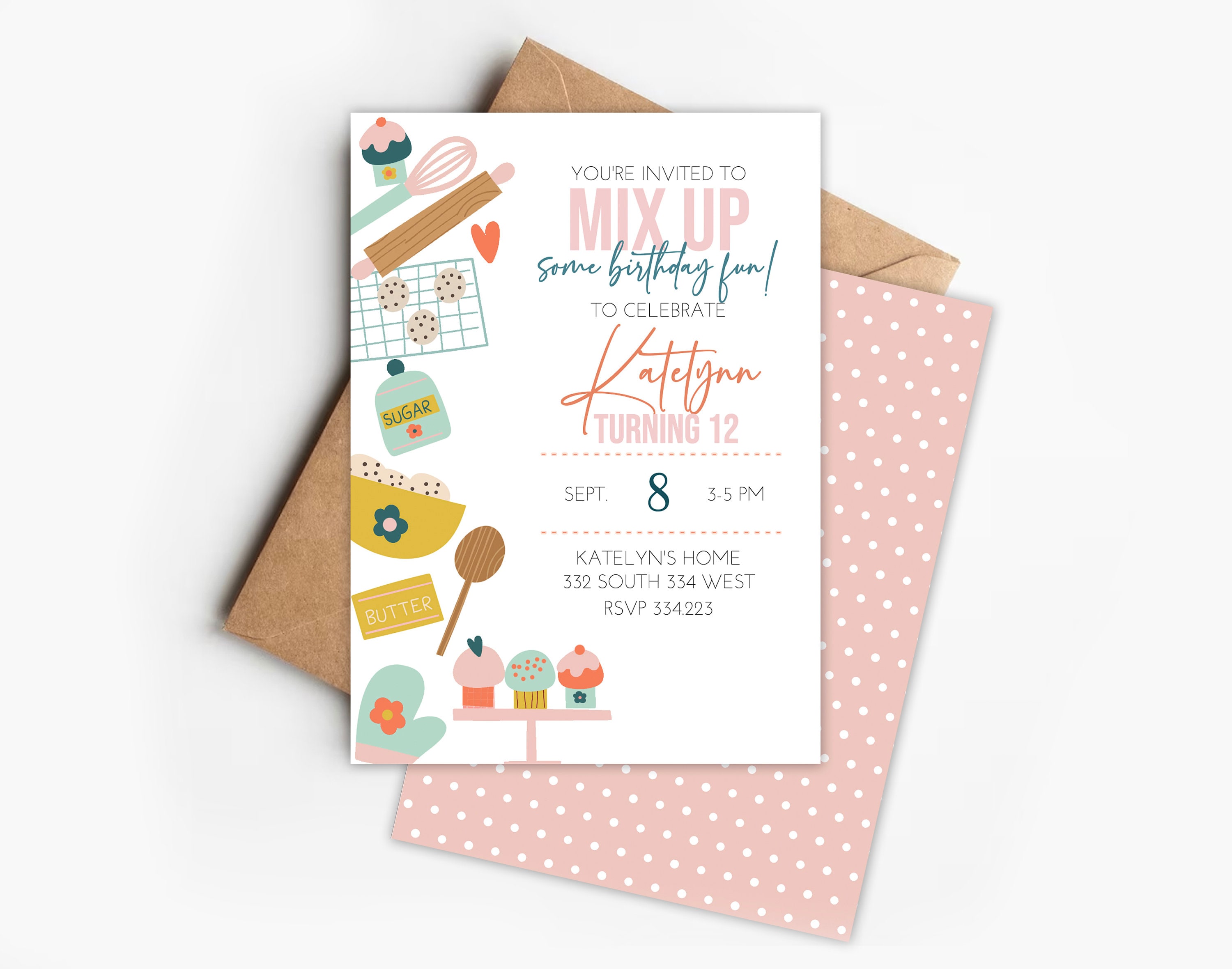 Baking Party Invitation, Cute Editable Fast Invitation for Cupcake ...