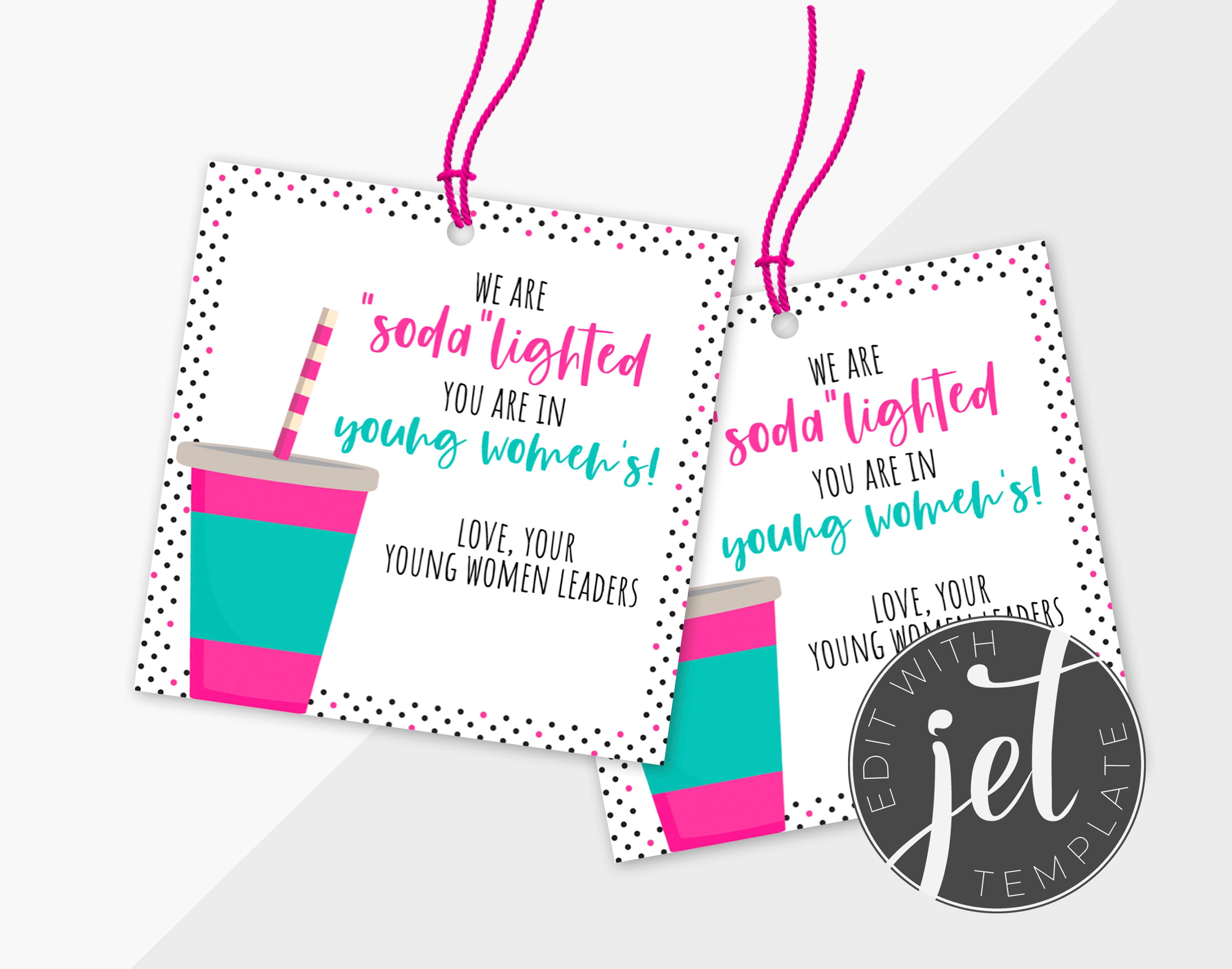 Soda Lighted Welcome Tag, so Delighted Cute Tag for Drink, Pop, Candy ...