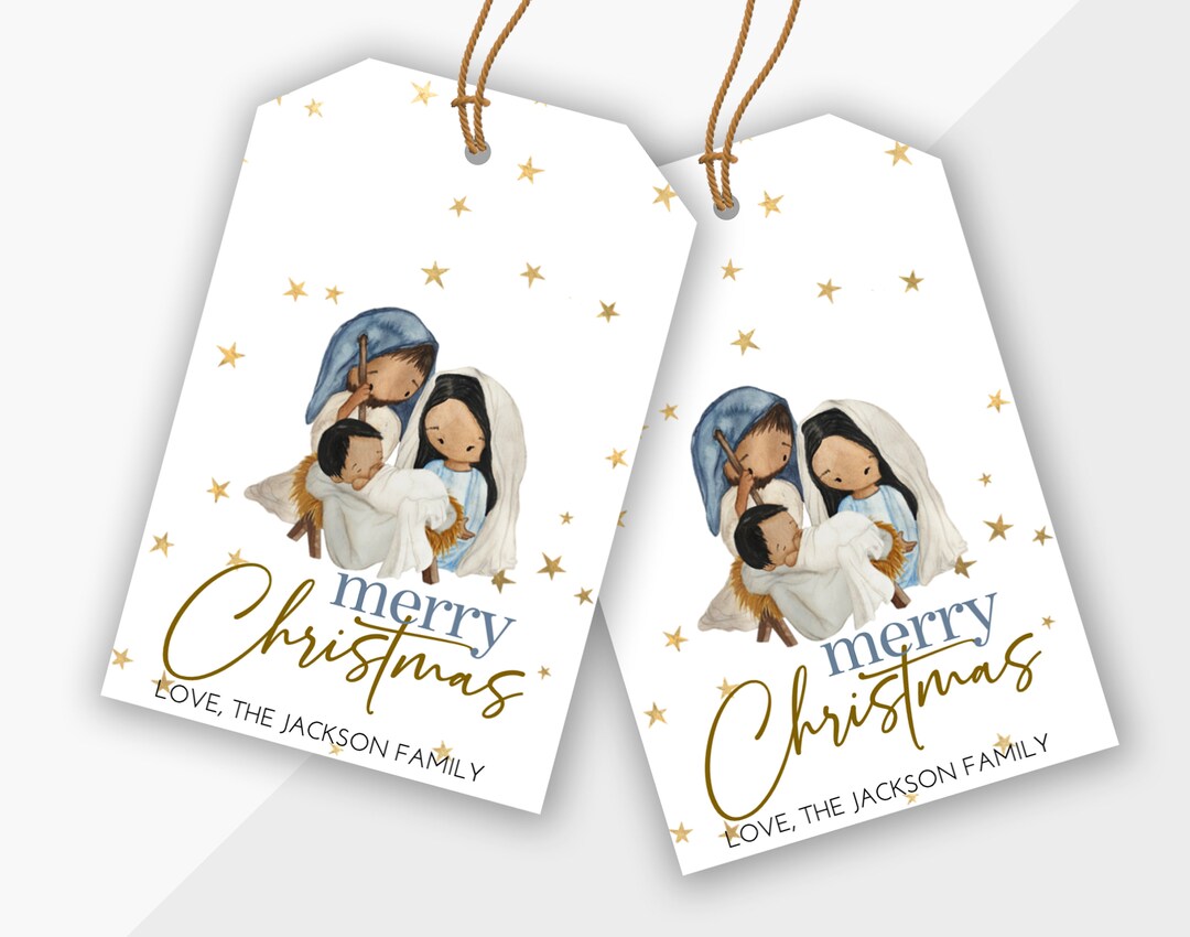 EDITABLE Nativity Christmas Tag. Easy to Edit With Text, Fast to Print ...