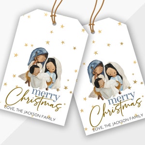 EDITABLE Nativity Christmas Tag. Easy to Edit With Text, Fast to Print ...