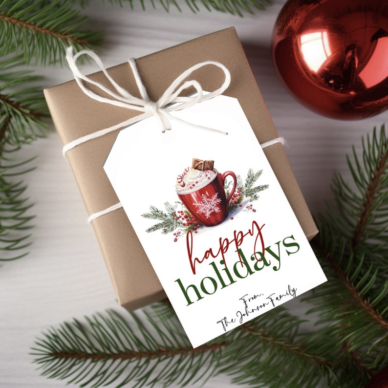 EDITABLE Hot Cocoa Bomb Tag CUSTOM Wording Cute Hot Chocolate - Etsy