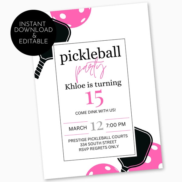 Pickle Ball Invites - Etsy