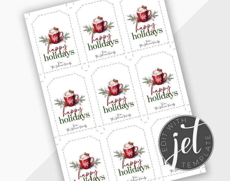 EDITABLE Hot Cocoa Bomb Tag CUSTOM Wording Cute Hot Chocolate - Etsy