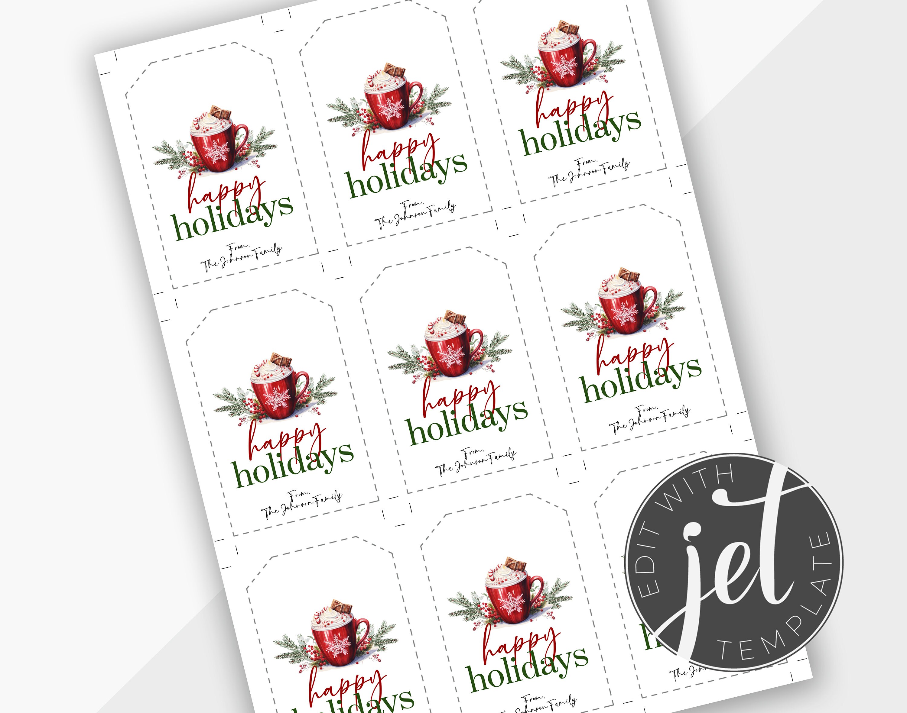 EDITABLE Hot Cocoa Bomb Tag CUSTOM Wording Cute Hot Chocolate - Etsy