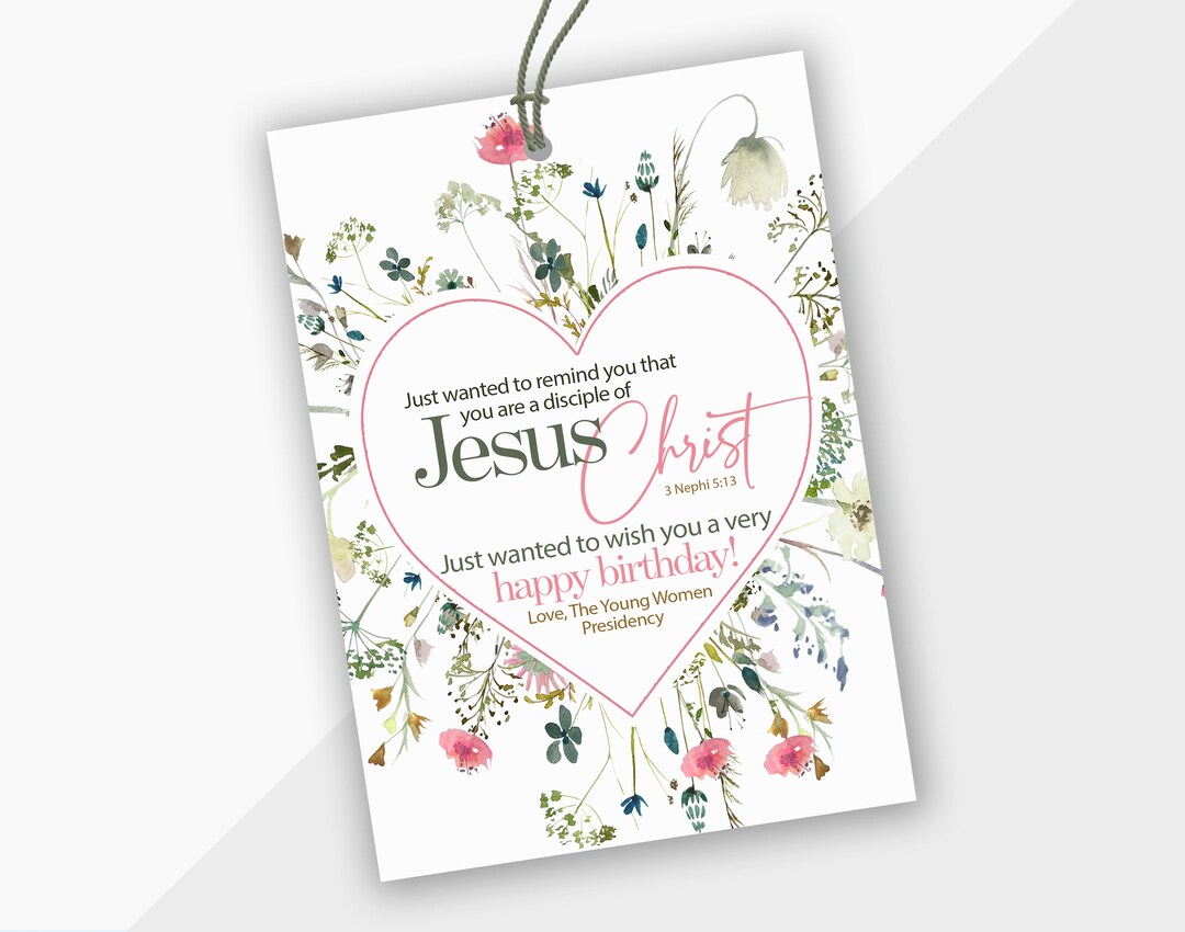 INSTANT DOWNLOAD Youth Theme Young Women Theme Printable Birthday Tag ...