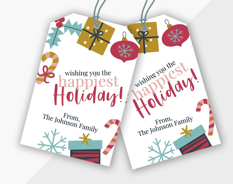 Easy EDITABLE Modern Ornament Candy Cane Cute Colorful Modern Happy ...