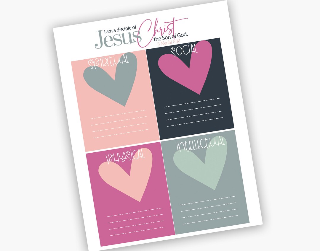 INSTANT Download at Purchase, 2024 Young Women Theme Printable Goal ...