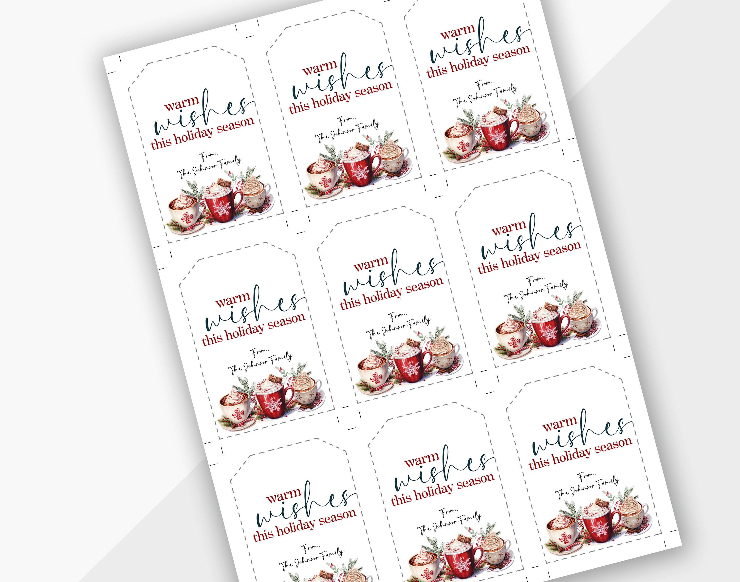 EDITABLE Hot Chocolate Tag CUSTOM Wording, Cute Hot Chocolate Tag for ...