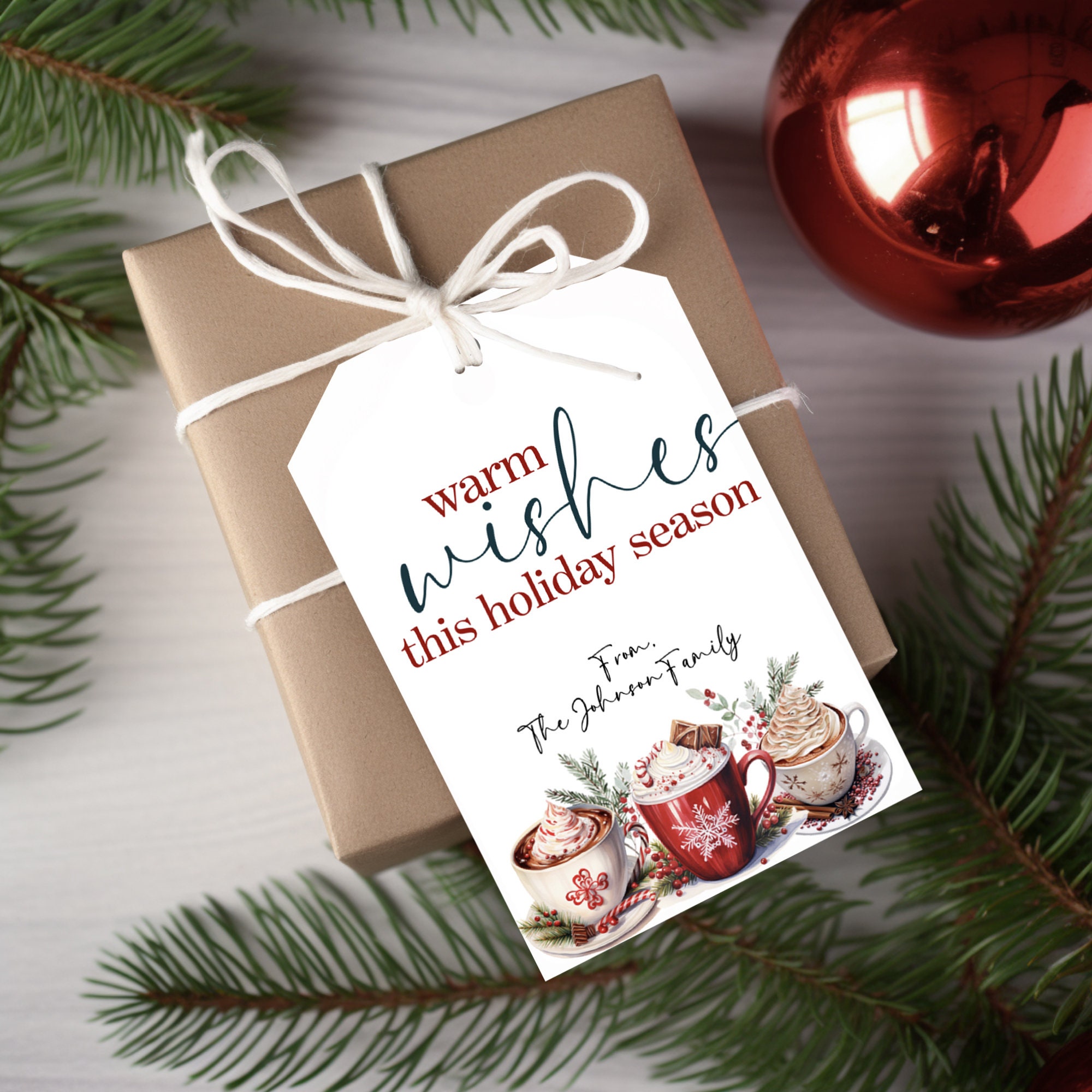 EDITABLE Hot Chocolate Tag CUSTOM Wording, Cute Hot Chocolate Tag for ...